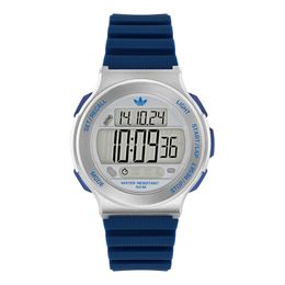 adidas originals Chronograph »EXPRESSION THREE DIGITAL« Quarzuhr, Armbanduhr, Herrenuhr, Damenuhr, Silikonarmband, Stoppfunktion blau Ansprechender...