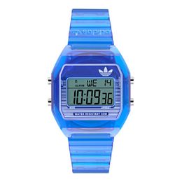 adidas originals Digitaluhr »DIGITAL TWO CRYSTAL« Quarzuhr, Armbanduhr, Herrenuhr, Damenuhr, Resinarmband blau (transparent) Moderne Digitaluhr für...