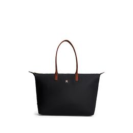 Tommy Hilfiger Tragetasche »POPETTE MAXI TOTE«, Damen Umhängetasche, Schultertasche mit Leder-Tragegriffen schwarz