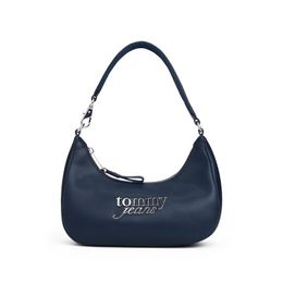 Tommy Jeans Schultertasche »TJW BOLD SCRIPT SHOULDER BAG«, Damen Umhängetasche, Hobobag, mit auffälligem Logo-Schmuckelement nachtblau