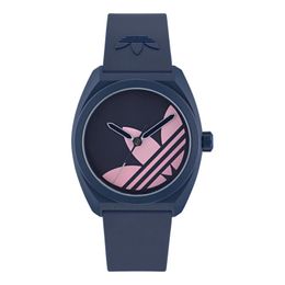 adidas originals Quarzuhr »PROJECT THREE« Armbanduhr, Herrenuhr, Damenuhr, Polyurethanband, Mineralglas dunkelblau Geschmackvolle Armbanduhr für...