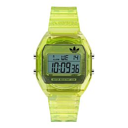 adidas originals Digitaluhr »DIGITAL TWO CRYSTAL« Quarzuhr, Armbanduhr, Herrenuhr, Damenuhr, Resinarmband hellgrün (transparent) Moderne Digitaluhr...