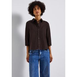 Street One Hemdbluse mit B&uuml;ndchen deep roast brown 44 44 Bluse von Street One