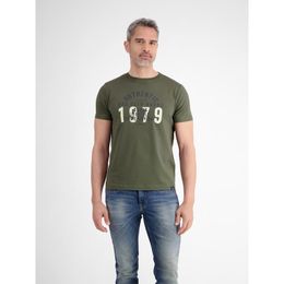 Lerros T-Shirt »Unifarbenes T-Shirt mit Print« NORDIC OLIVE 3XL 3XL MODERN FIT (schmale Passform)