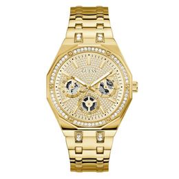 Guess Herren Multifunktionsuhr &raquo;KRYPTONITE&laquo; Quarzuhr, Armbanduhr, Herrenuhr, Edelstahlarmband, Datum gold