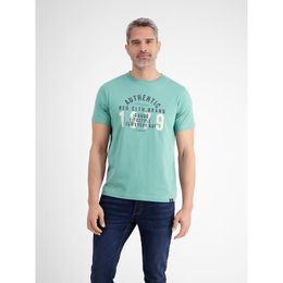 Lerros T-Shirt &raquo;Unifarbenes T-Shirt mit Print&laquo; FJORD BLUE XXL XXL MODERN FIT (schmale Passform)