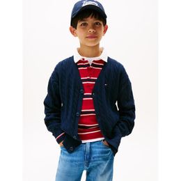 Tommy Hilfiger Strickpullover »COTTON CABLE GLOBAL STRIPE CARDI« Kinder bis 16 Jahre Dark Night Navy 4 (104) 4 (104) Pullover von Tommy Hilfiger...