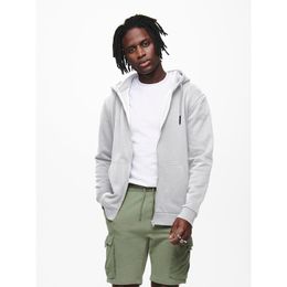 Only & Sons Only & Sons Herren ONLY & SONS Kapuzensweatjacke &raquo;ONSCERES ZIP THR. HOODIE SWEAT NOOS&laquo; grau L