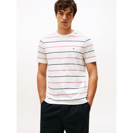 Tommy Hilfiger T-Shirt »SEASONAL STRIPE«, Regular fit, gestreift, Rundhals Ecru Stripe XL XL Rundhalsshirt von Tommy Hilfiger