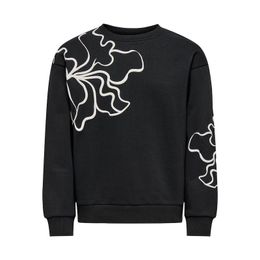 KIDS Only Sweatshirt »KOGODESSA L/S O-NECK BOX UB CP SWT« mit coolen Outline-Prints Black Detail:Blurry Flower 146/152 146/152 Sweater von KIDS...