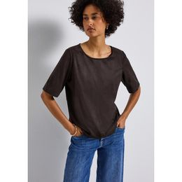 Street One Shirtbluse mit Seitenschlitzen deep roast brown 36 36 Bluse von Street One