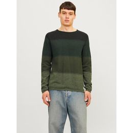 Jack & Jones JACK & JONES Rundhalspullover »JJEHILL KNIT CREW NECK NOOS« mit Strukturstrick Kombu Green Detail:Gradient S S Herren-Pullover von Jack&Jones