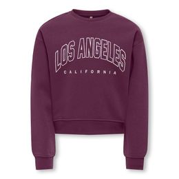 KIDS Only Sweatshirt »KOGSWEAT LIFE LS CREW O.SIZE STAT CP SWT« Mauve Wine Print:Los Angeles - California 146/152 146/152 Sweater von KIDS Only für...