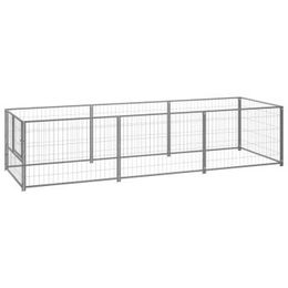 vidaXL Hundezwinger Stahl silber 3 m, 1 m, 70 cm