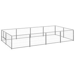 vidaXL Hundezwinger Stahl silber 4 m, 2 m, 70 cm