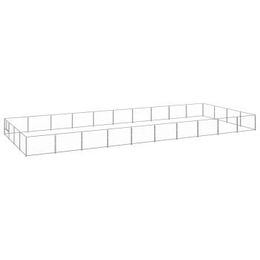 vidaXL Hundezwinger Stahl silber 10 m, 4 m, 70 cm