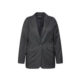 Ulla Popken Blazer Damen Gr&ouml;&szlig;e 56 anthrazit / hellgrau