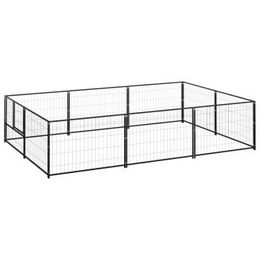vidaXL Hundezwinger Stahl schwarz 3 m, 2 m, 70 cm
