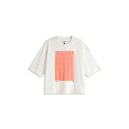 thinking mu T-Shirt 'Lena' Damen Gr&ouml;&szlig;e L orange / rosa / wei&szlig;