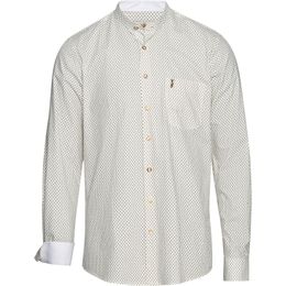 Almsach Stehkragenhemd Wei&szlig;/Braun (Gr&ouml;&szlig;e: XXL)