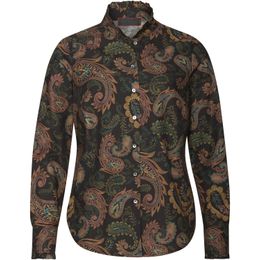 Reitmayer Stehkragenbluse mit Paisley-Muster Schwarz/Gr&uuml;n (Gr&ouml;&szlig;e: 38)
