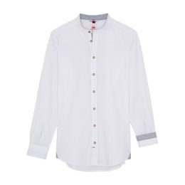 Spieth & Wensky Spieth & Wensky Slim Fit Stehkragenhemd Finsterau Wei&szlig;/Blau (Gr&ouml;&szlig;e: XL)