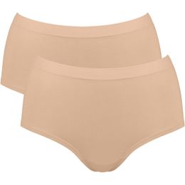 High-Waist-Slip Sloggi "GO Sense", Damen, Gr. L, braun (peanut butter), Single Jersey, Obermaterial: 89% Modal, 11% Elasthan, Unterhosen, Santoni Rundstrick
