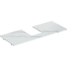 Geberit One Waschtisch-Platte 505105001 120x2x47cm, Ausschnitt mittig, Steinzeug, Marmoroptik weiß/matt