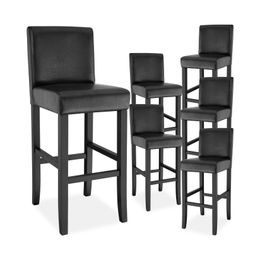 TecTake&reg; Barhocker, gepolstert mit R&uuml;ckenlehne, Stuhlbeine aus Massivholz, Sitzh&ouml;he 76 cm