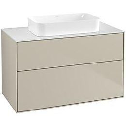 Villeroy & Boch Villeroy und Boch Finion Waschtischunterschrank F64100HH 100x60,3x50,1mm, Glass White Matt, Sand Matt Lacquer