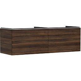 Hansgrohe Xelu Q Waschtischunterschrank 54073700 1560x485x550mm, 2 Schubkästen, Nussbaum dunkel, mattweiß