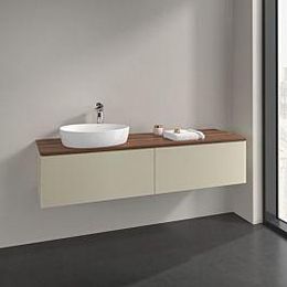 Villeroy & Boch Villeroy und Boch Antao Waschtisch-Unterschrank K37012HJ 160x36x50cm, Waschbeckenplattenfarbe warm walnut, silk grey matt lacquer