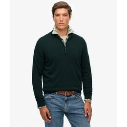Superdry Herren Essentials Baumwoll-pullover mit Rei&szlig;verschluss Green - Gr&ouml;&szlig;e: Xxxl 1041411500709GPP120