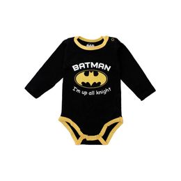Warner Brothers Warner Bros Body 'Batman' Jungen Größe 80 hellgelb / schwarz / weiß