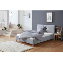 Polsterbett, grau, B:150cm H:98cm L:210cm, Bezug Bett: 100% Polyester;Bonnell-Federkernmatratze: 51% Polypropylen, 39% Polyester, 10% Baumwolle;Kaltschaummatratze: 100% Polyester, Bezug abnehm- und waschbar bis 60C, Westfalia Schlafkomfort, Betten, Polsterbett