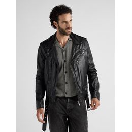 Lederjacke JCC "31022148", Herren, Gr. 52, schwarz, Oberstoff: 100% Lammleder; Lining oben: 100% Polyester; Lining unten: 100%Baumwolle; Lining-&Auml;rmel: 100% Polyester, Jacken