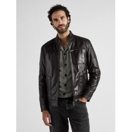 Lederjacke JCC "31023636", Herren, Gr. 50, braun (schwarz braun), Obermaterial: 100% Lammleder; Innenfutter: 100% Baumwolle; Ärmelfutter: 100% Polyester, Jacken