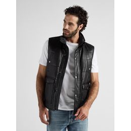 Lederweste JCC "3102169", Herren, Gr. 50, schwarz, Obermaterial: 100% Lammleder; Lining: 50% Polyester, 50% Baumwolle; Padding: 100% Polyester, Westen