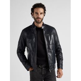 Lederjacke JCC "31023636", Herren, Gr. 48, blau (navy), Obermaterial: 100% Lammleder; Innenfutter: 100% Baumwolle; Ärmelfutter: 100% Polyester, Jacken