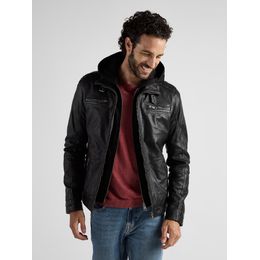 Lederjacke JCC "40750", Herren, Gr. 48, schwarz, Obermaterial: 100% Lammnappa; Futter: 100% Baumwolle; Ärmelfutter: 100% Polyester, Jacken