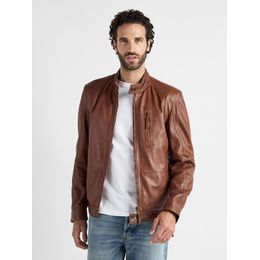 Lederjacke JCC "31024026", Herren, Gr. L, braun (cognac), Obermaterial: 100% Lammleder; Innenfutter: 100% Baumwolle; Ärmelfutter: 100% Polyester, Jacken