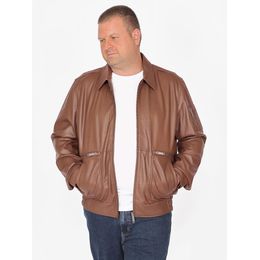 Lederjacke JCC "3102229", Herren, Gr. 58, braun (cognac), Oberstoff: 100% Leder; Innenfutter oben: 100% Polyester; Innenfutter unten: 100% Baumwolle; Ärmelfutter: 100% Polyester, Jacken