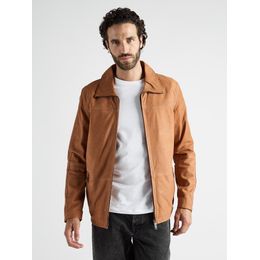 Lederjacke JCC "31022147", Herren, Gr. 48, braun (cognac), Oberstoff: 100% Lammleder; Lining-body oben: 100% Polyester; Lining-body unten: 100%Baumwolle; Lining-Ärmel: 100% Polyester, Jacken