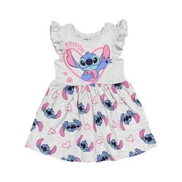 Disney Kleid 'Lilo & Stitch' M&auml;dchen Gr&ouml;&szlig;e 104 indigo / hellblau / hellgrau / pink
