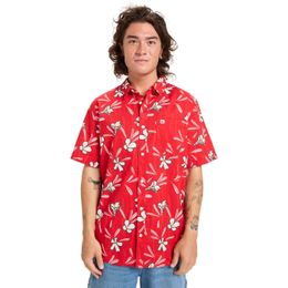 Kurzarmhemd Quiksilver "Apero Classic", Herren, Gr. L, US-Gr&ouml;&szlig;en, salsa dusty floral, 100% Baumwolle, Hemden