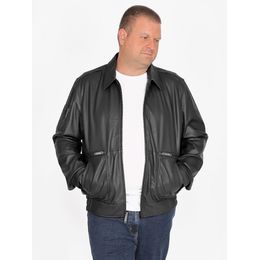 Lederjacke JCC "3102229", Herren, Gr. 58, schwarz, Oberstoff: 100% Leder; Innenfutter oben: 100% Polyester; Innenfutter unten: 100% Baumwolle; Ärmelfutter: 100% Polyester, Jacken