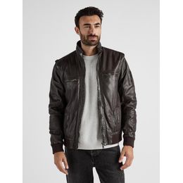 Lederjacke JCC "3102166", Herren, Gr. 48, braun, Obermaterial: 100% Leder, Lamm; Lining 50% Polyester, 50% Baumwolle; Ärmelfutter: 100% Polyester; Strick: 100% Baumwolle, Jacken