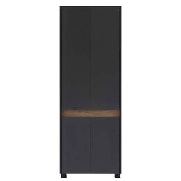 Pharao24.de Badezimmer Hochschrank in Anthrazit und Wildeiche Optik 165 cm hoch