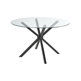 Beliani Esszimmertisch MESTON in Schwarz/Transparent - (W) 120 x (H) 75 x (L) 120 cm | Gr.: onesize