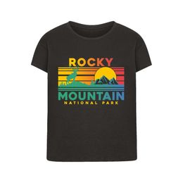 F4NT4STIC Box Tee US National Parks Rocky Mountain Sunset in schwarz | Gr.: XS